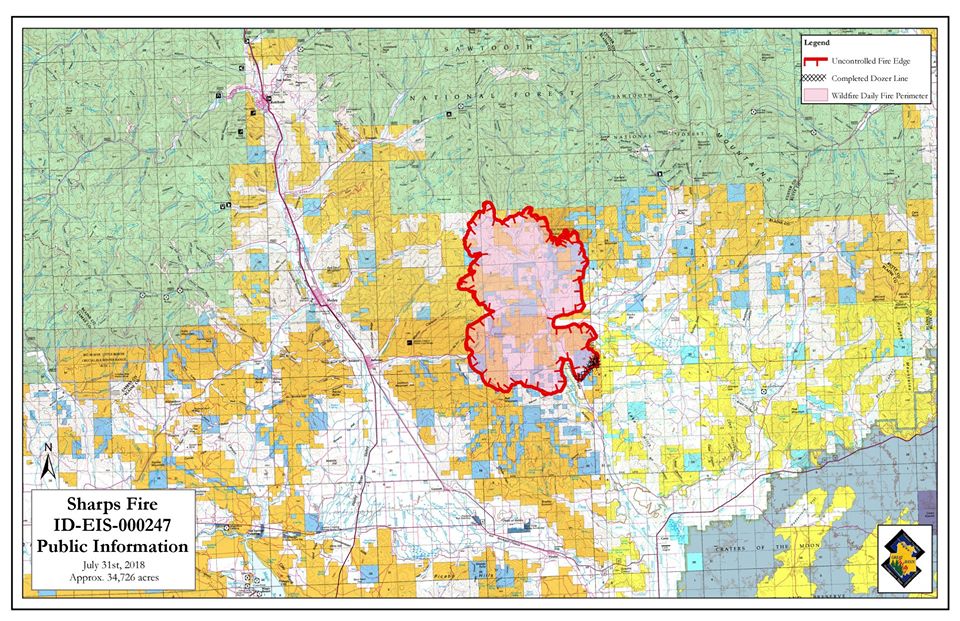Central Idaho fire is now 34,726 acres; caused by exploding targets ...