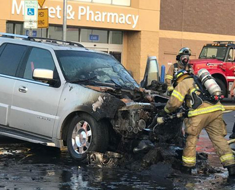 SUV catches fire in Walmart parking lot - East Idaho News