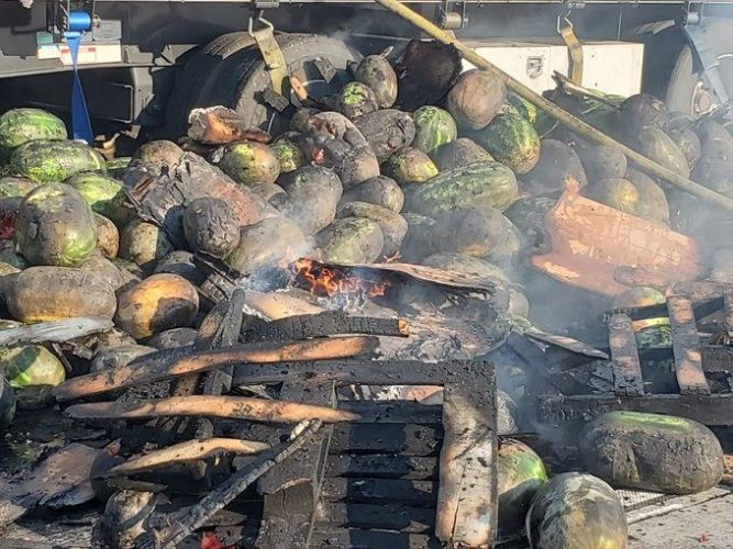 Semitruck hauling watermelons catches fire on I-15 in Utah - East Idaho ...